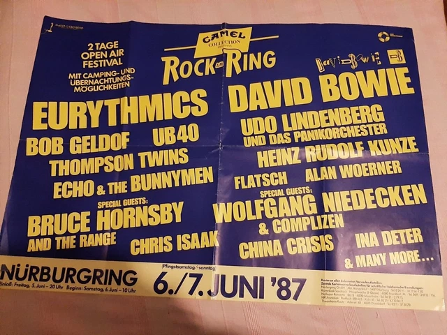 ROCK AM RING 1987 Original Plakat mit allen Bands 80x60 David Bowie ...
