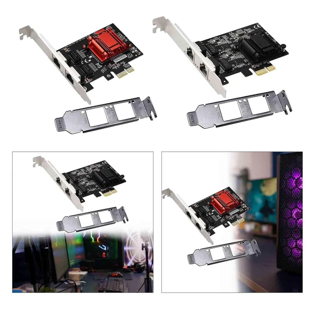 DUAL-PORT PCIE GIGABIT Network Card Window Server with Intel Easy ...