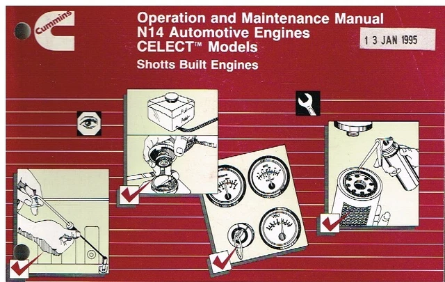 CUMMINS N14 CELECT (Shotts Built) Diesel Eng 1992 Operation ...