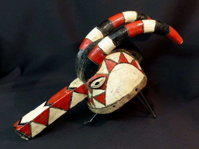 D ART AFRICAIN superbe masque ancien Mossi 49c burkina fasso animalier ...