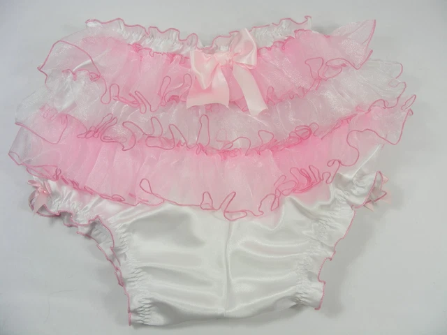 ADULT BABY SISSY satin frilly DIAPER COVER PANTIES FANCYDRESS COSPLAY ...