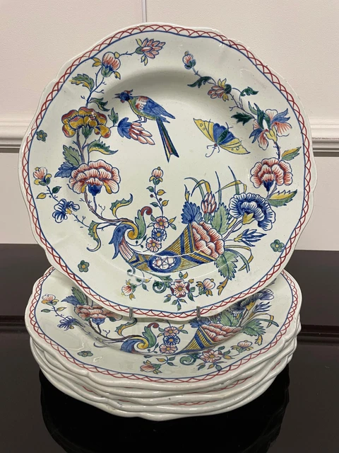 GIEN - MODELE Corne D'abondance 6 Assiettes Creuses En Faience De Gien ...