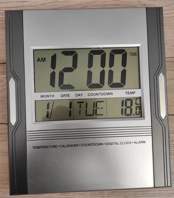 RÉVEIL HORLOGE NUMÉRIQUE Mural Température Calendrier Rectangulaire EUR 32,40 - PicClick FR