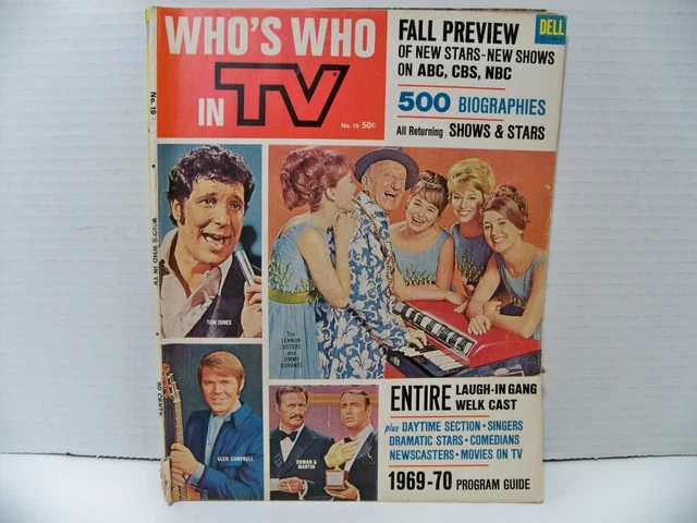WHO'S WHO IN TV, 1969-1970, 500 Biographies, Fall Preview of New Stars ...