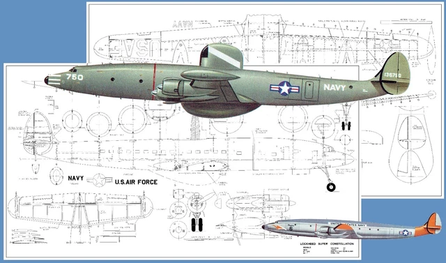 MODELLFLUGZEUGPLÄNE (RC): LOCKHEED Super Constellation 1/24 Maßstab 61 ...