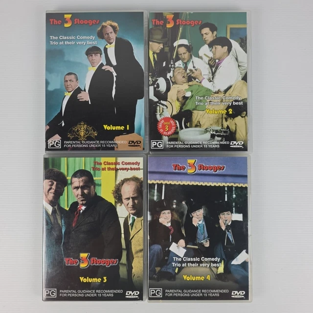 THE THREE STOOGES - Complete Volume 1-4 (1 2 3 4, DVD) PAL Region 2+4 Free Post $22.99 - PicClick AU