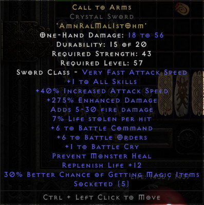 ETH CV INSIGHT Rune Word Craft Pack Diablo 2: Resurrected D2 Softcore ...