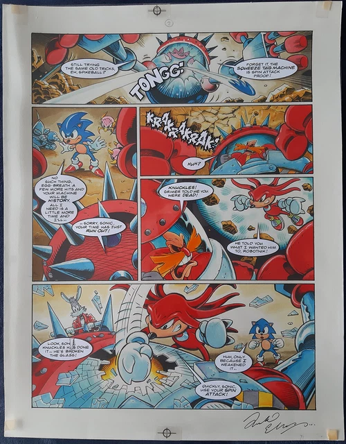 SONIC THE HEDGEHOG. Original, signed Comic Art. Sonic The Comic #38 ...