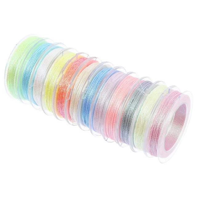 12 ROLLS GLOW-IN-THE-DARK Embroidery Machine Thread Daily Use Stitching ...