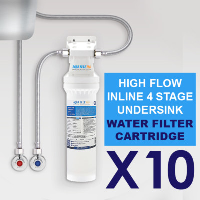 (10 PACK)AQUA BLUE H20 High Flow In-line - 4 Stage Replacement ...