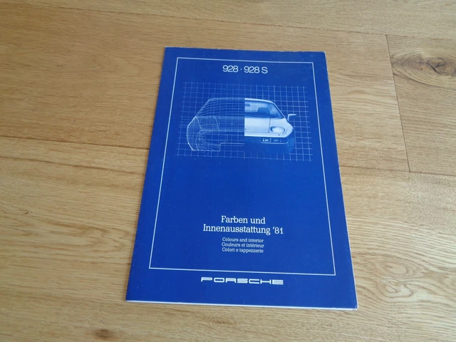 1981 PORSCHE 928, 928S S Color Chart Farbkarte (E F G I) Dealer ...