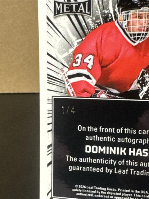 2026 LEAF METAL Hockey Dominik Hasek Red Prismatic Auto #'D 1/4 #BT-DH3 ...
