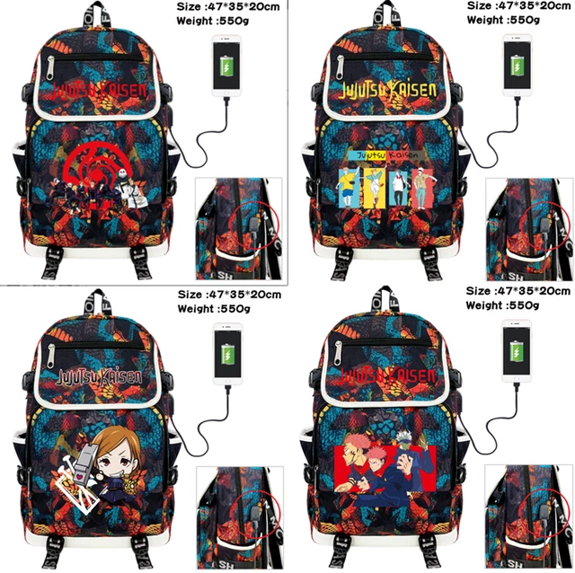 JUJUTSU KAISEN GOJO Satoru Backpack Teenager Schoolbag Mens USB Lapop ...