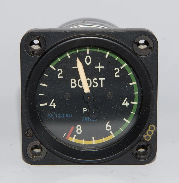 BOOST GAUGE SF/133BG -4 to 8 PSI Smiths Instrument RAF Vintage Aircraft ...