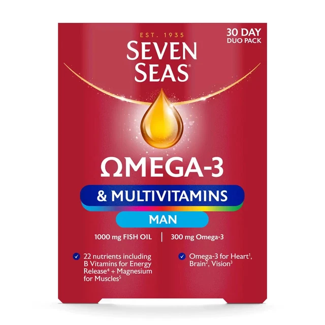 SEVEN SEAS OMEGA 3 Multivitamins Men 30 Count DUO PACK Same Day ...