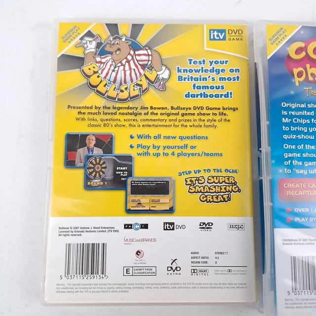 ITV DVD GAME Set: All New Bullseye & Catch Phrase (Region 0) UK TV Game ...