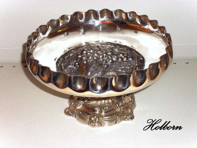 WALKER & HALL Silver Plate, Victorian Pedestal Fruit Bowl Pattern ...