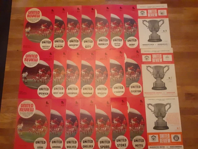 MANCHESTER UNITED PROGRAMMES 1969/70 ×24 bulk £20.00 - PicClick UK