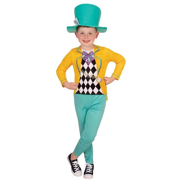 DISNEY MAD HATTER Boys Costume Book Week Alice Wonderland Child Boys 6 ...