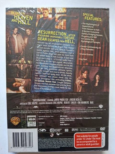 SUPERNATURAL : SEASON 4 [6 DVD Box Set] Region 4, Brand New & Sealed ...