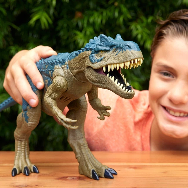 MATTEL JURASSIC WORLD Battle Action! Roaring Allosaurus Dinosaur Toy £ ...