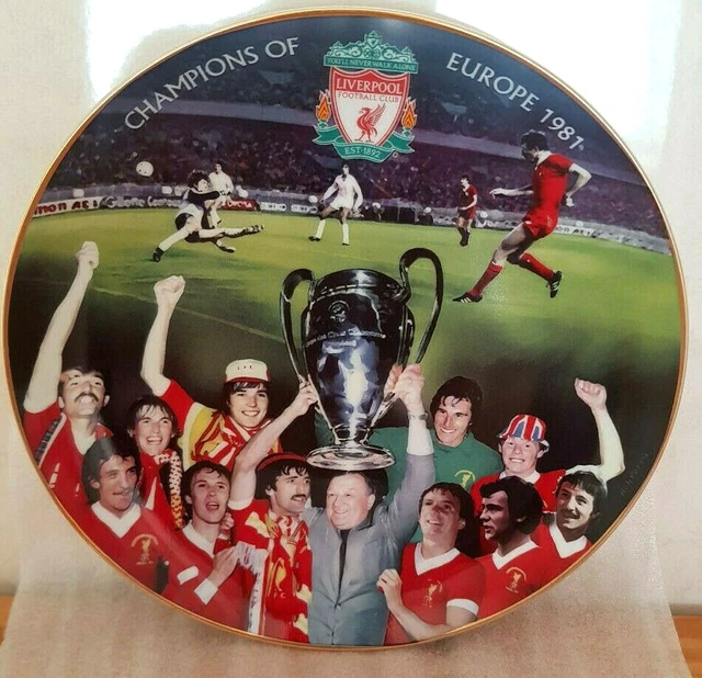 8& LIVERPOOL FOOTBALL Club Plate Champions Of Europe 1981 Real Madrid ...