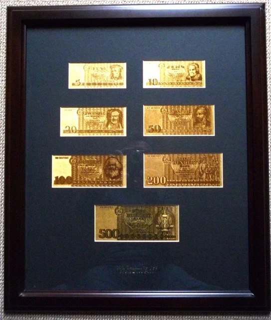 DEUTSCHE GELDSCHEINE BANKNOTEN Sets 999,9 Gold 24 Karat Feingold EUR ...
