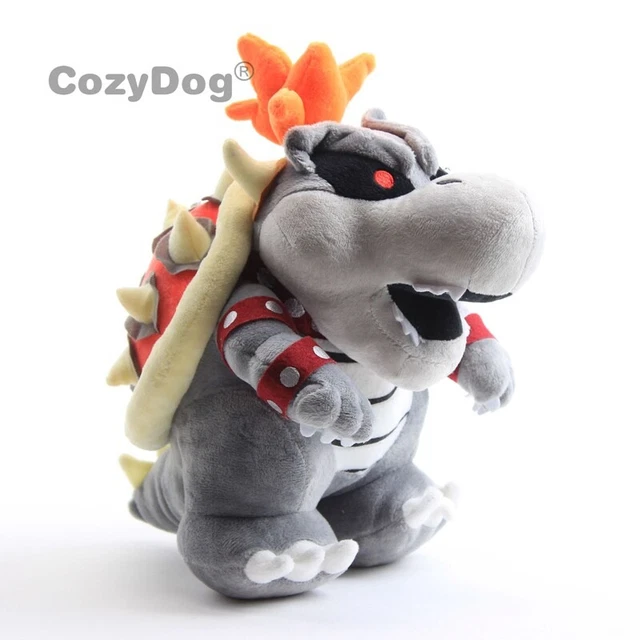 SUPER MARIO BROS Dry Bones Bowser Grey Koopa Plush Doll Soft Toy 10 ...