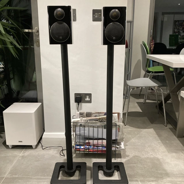 TWO BLACK MONITOR Audio Radius 90HD Speakers On Stands £175.00 ...