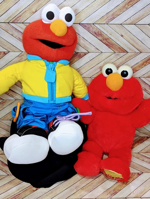 LEARN TO DRESS Elmo Sesame Street and Tickle Me Elmo Surprise. Both ...