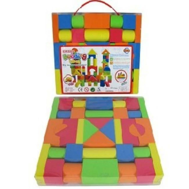 COLOURED FOAM KIDS Building Blocks Construction Brick Educational Toy ...