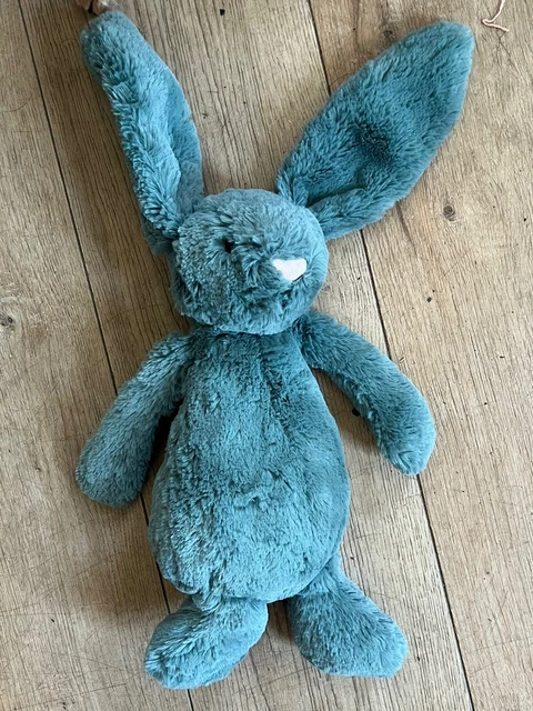 JELLYCAT BASHFUL BUNNY Green Hard To Find In Excellent Condition Free ...