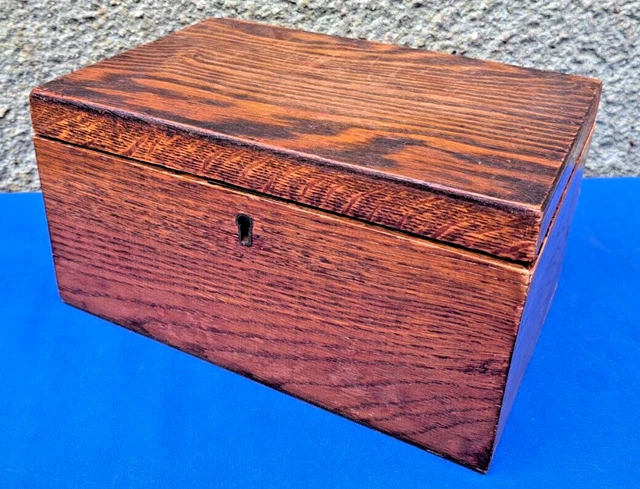 ANTIQUE WOODEN SEWING/TOOLS Box With Key/Tray,Industrialist 27cm wide,a1900's £46.00 - PicClick UK