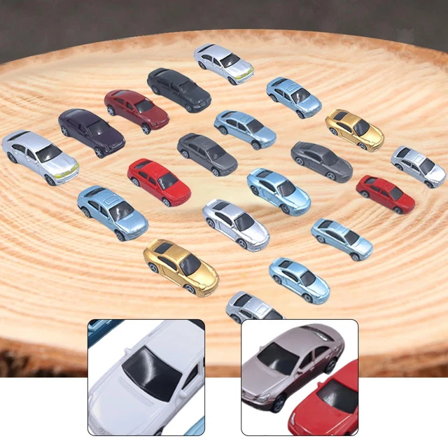 20PCS MODEL CARS Mini Vehicle for Street Layout Sand Table Model Train ...