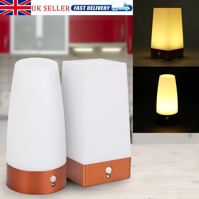1/2X MOTION SENSOR Lights PIR Wireless Night Light Battery Table LED ...