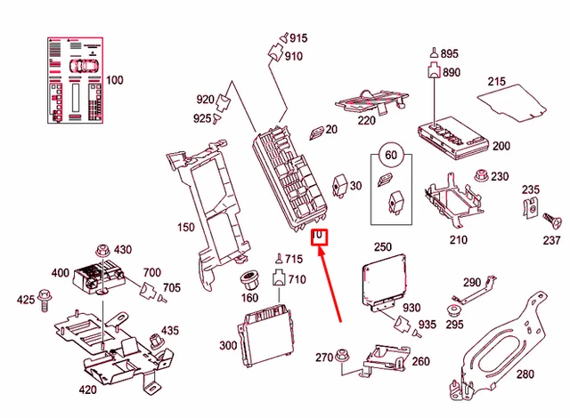 MERCEDES-BENZ ML W164 Sicherungs- und Relaismoduleinheit hinten ...