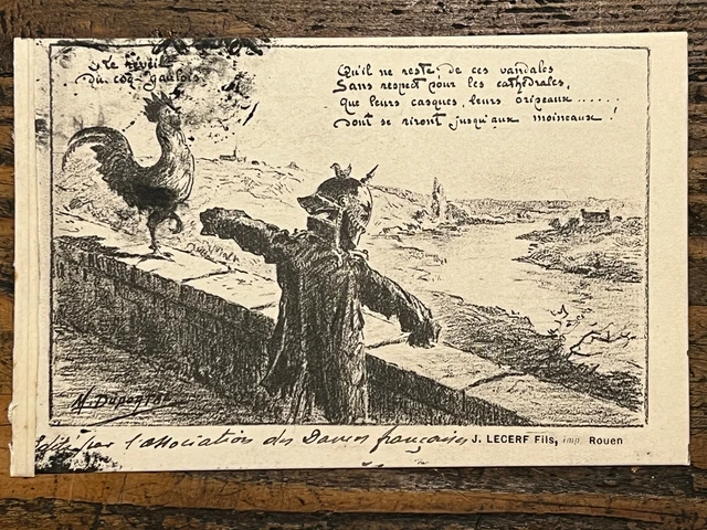 CPA WW1 EDITÉ par l'Association des Dames Françaises Le réveil du Coq ...