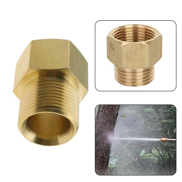 RACCORD ADAPTATEUR TUYAU nettoyeur haute pression laiton m??trique M22 14mm feme EUR 8,81 ...