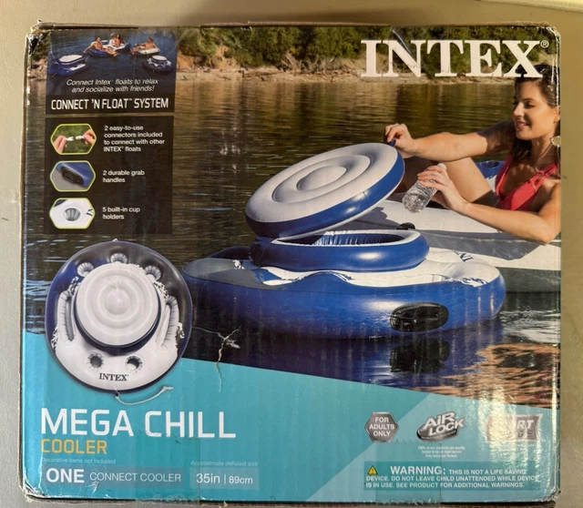 INTEX MEGA CHILL Inflatable Floating 30 Can Beverage Cooler Holder 35in ...