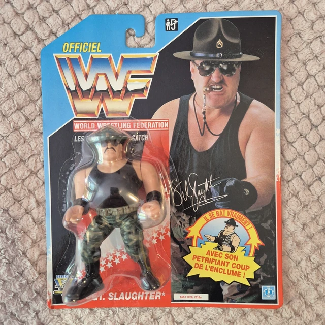 WWF CATCHEUR SGT Sergent Slaughter Sous Blister Français Superbe 1991 ...
