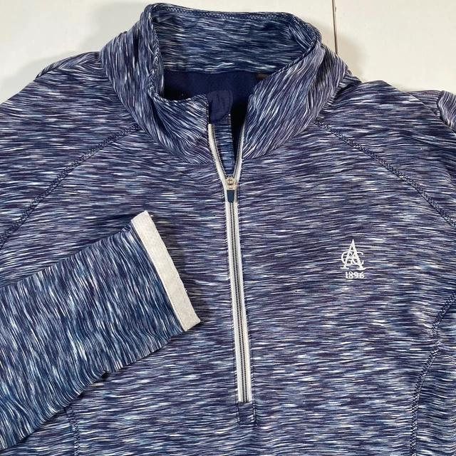 ZERO RESTRICTION SHAE Quarter Zip Medium Mock Neck Golf Heather Blue ...