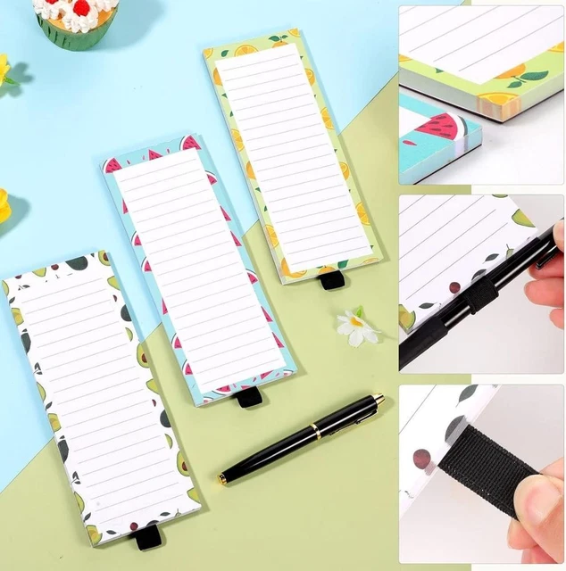 3 PACK MAGNETIC Notepads for Refrigerator,Grocery List Magnet Pad with ...