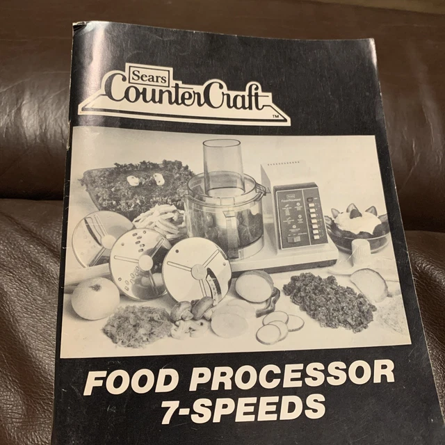 VINTAGE SEARS COUNTER Craft Food Processor 7 Speeds Manual How To Use ...