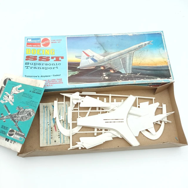 KIT ANCIEN MONOGRAM 1/400è BOEING SST SUPERSONIC TRANSPORT 1968 BOITE ...
