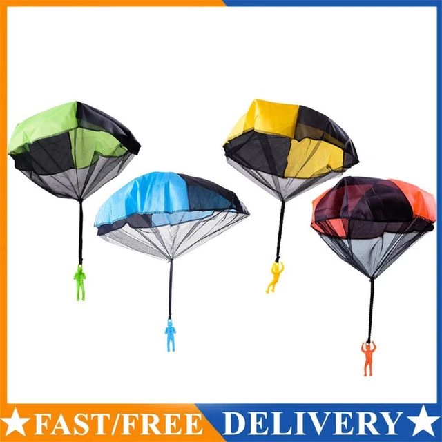 KID FLYING PARACHUTES Sport Hand Throw Soldier Parachute Outdoor Game ...