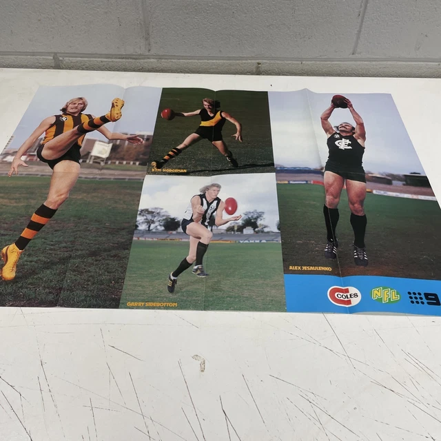 ORIGINAL VINTAGE RETRO AFL VFL Book Magazine Poster Australian Football ...