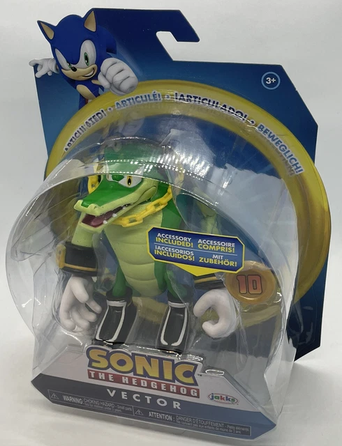 JAKKS SONIC THE Hedgehog VECTOR 4" Articulating Action Figure W/ Coin ...
