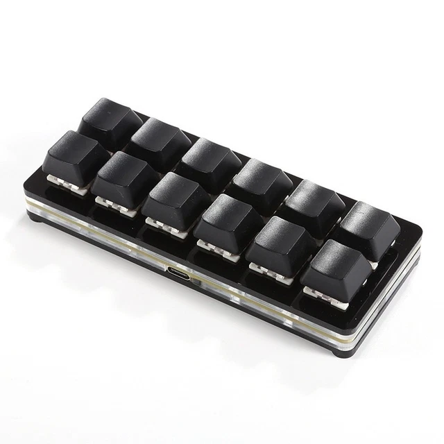 12 KEY MECHANICAL Keyboard Programmable Shortcuts Hot Swappable Compact ...