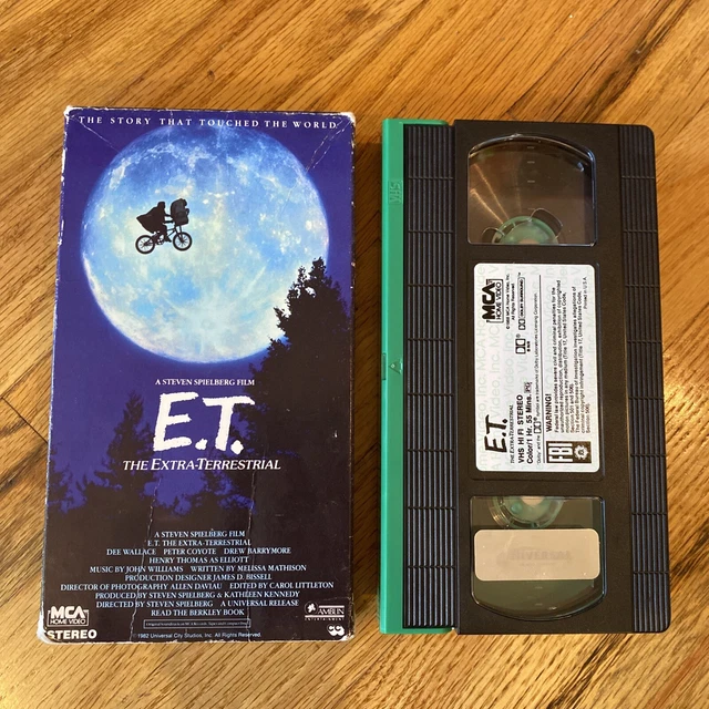 E.T. ET THE Extra Terrestrial VHS 1982 Rare Green and Black Tape ...