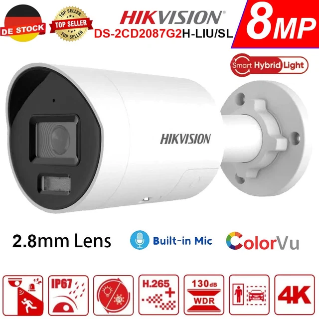 HIKVISION DS-2CD2087G2H-LIU/SL 8MP Smart Hybrid Light ColorVu IP POE Kamera DE EUR 220,15 ...